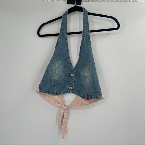 Levi's | Tops | Levis Denim Paisley Lined Halter Top | Poshmark
